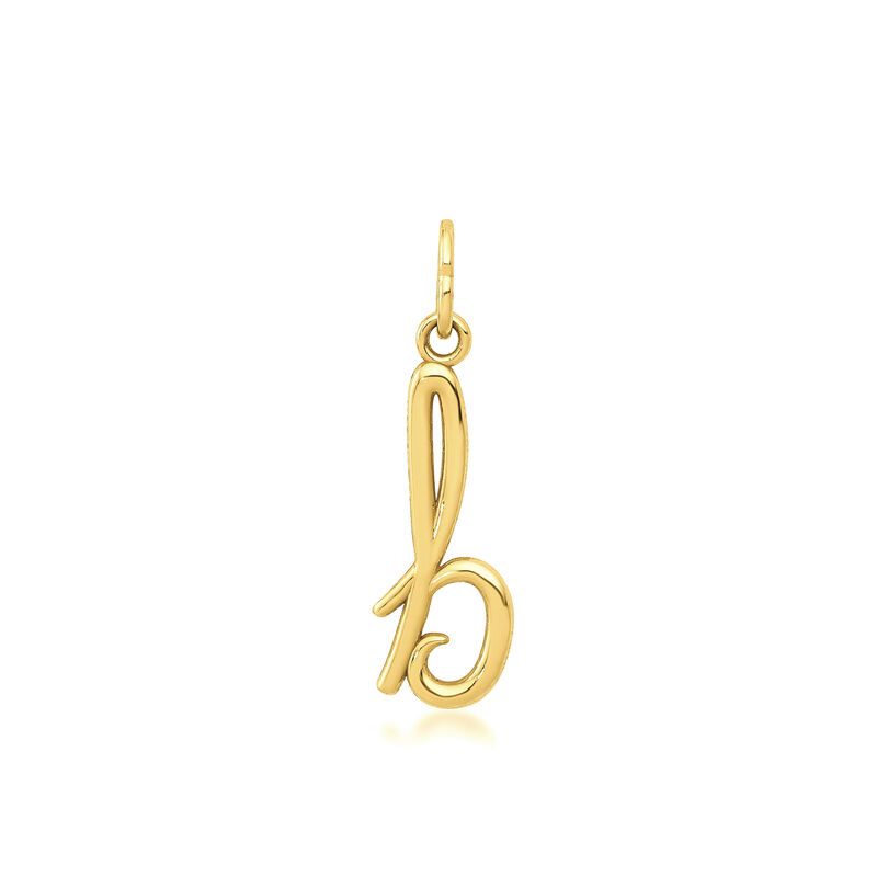 B - 10kt Yellow Gold Script Initial Pendant | Ross Simons