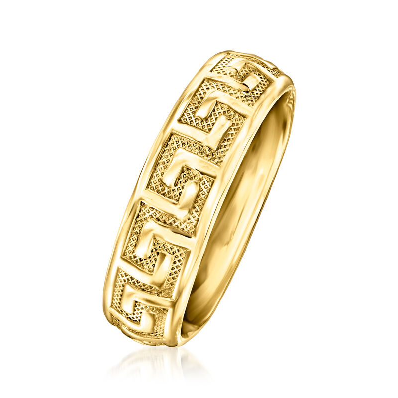 Italian 14kt Yellow Gold Greek Key Ring | Ross Simons