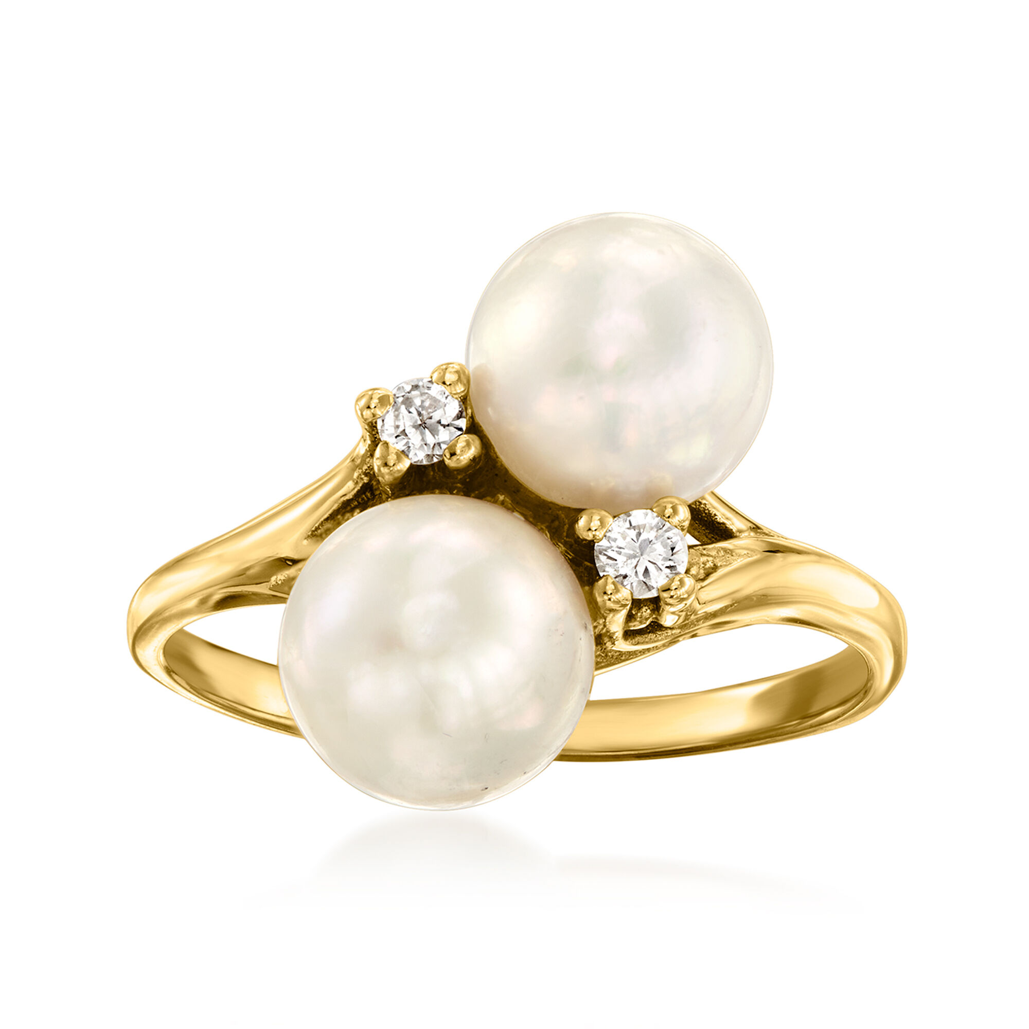 Vintage double pearl ring store