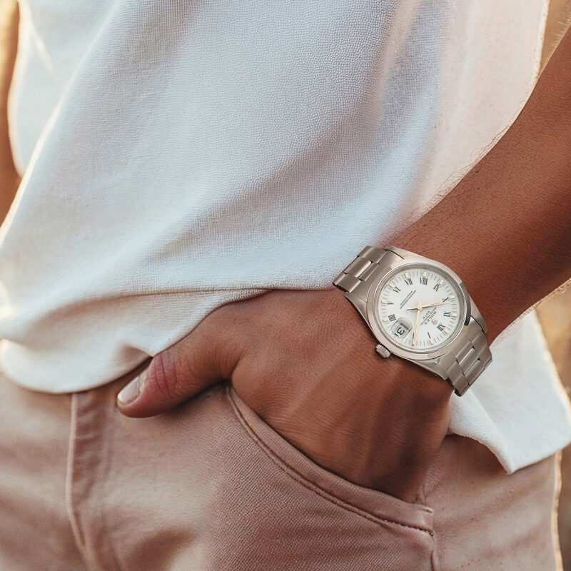 Pre-Owned Rolex Date Men's 34mm Automatic Stainless Steel Watch | Ross ...