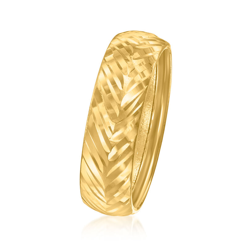 chevron pattern gold ring