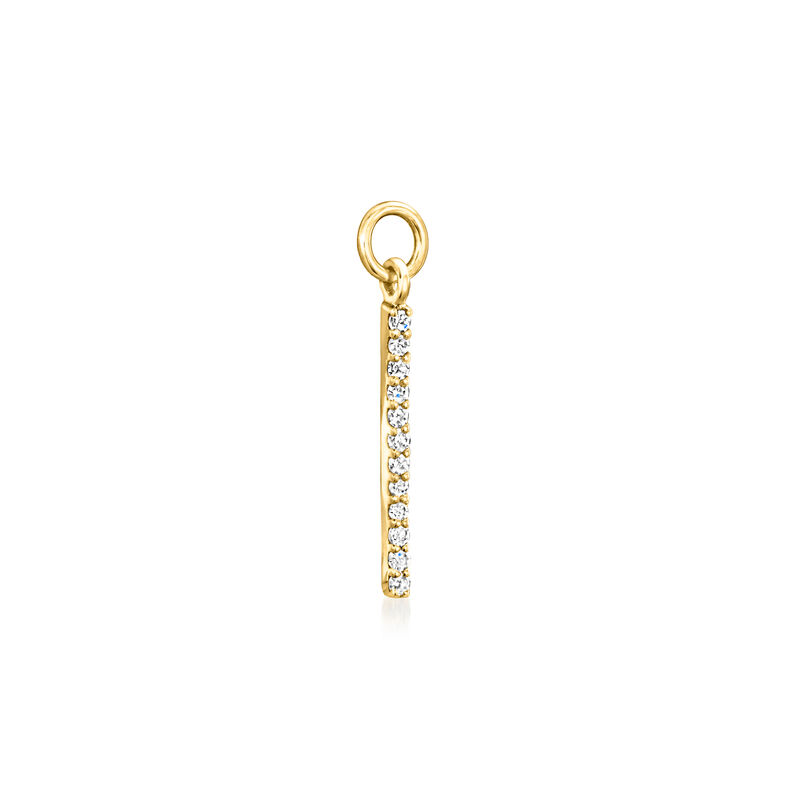 Diamond Bar Hoop Charms in 14kt Yellow Gold
