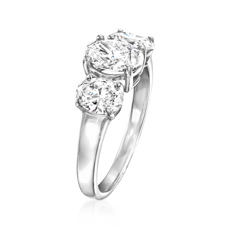 2.00 ct. t.w. Lab-Grown Diamond Three-Stone Ring in 14kt White Gold ...