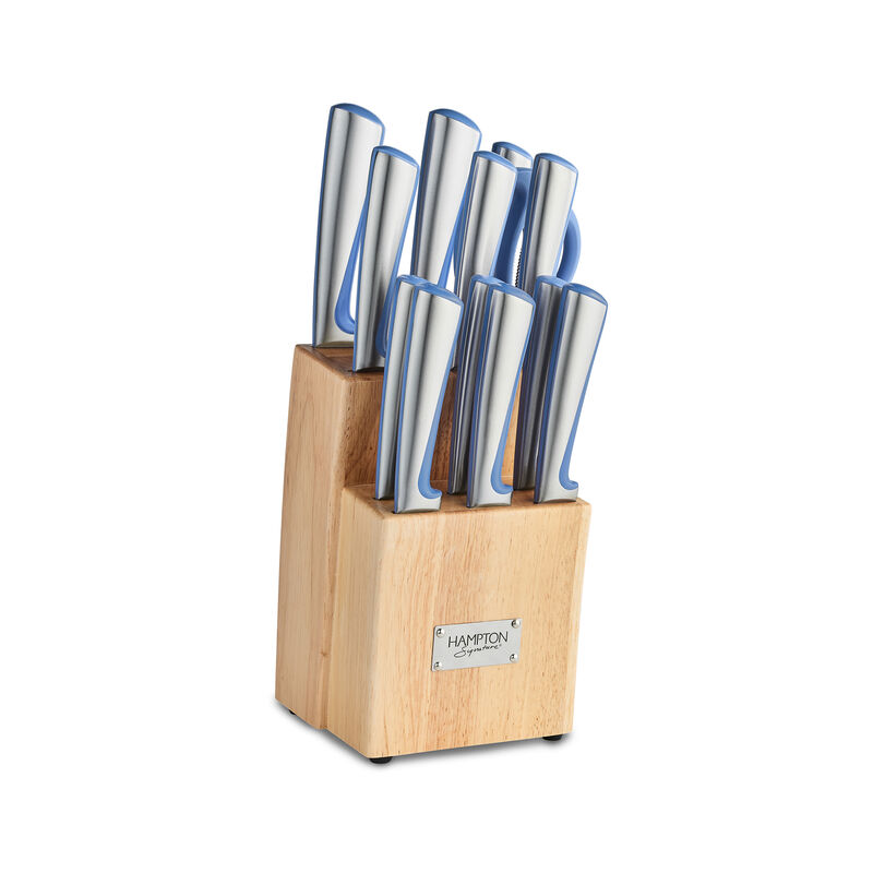 Hampton Signature "Orion" 14-pc. Cutlery Block Set - Blue | Ross Simons