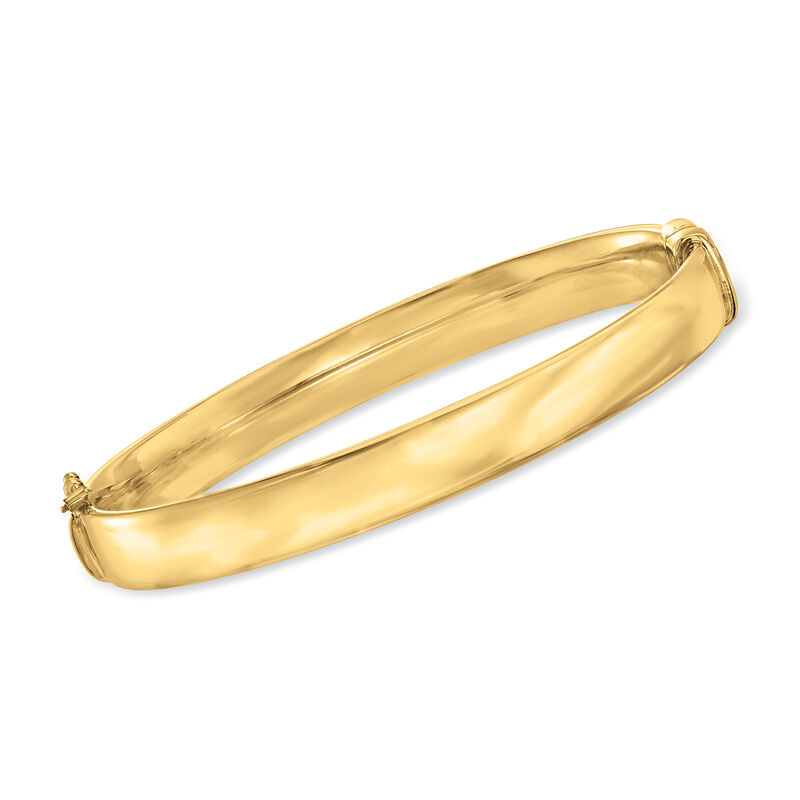 8mm 18kt Gold Over Sterling Bangle Bracelet. 7" | Ross Simons