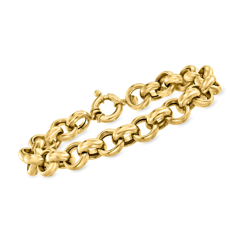 Italian 14kt Yellow Gold Rolo-Chain Bracelet | Ross Simons