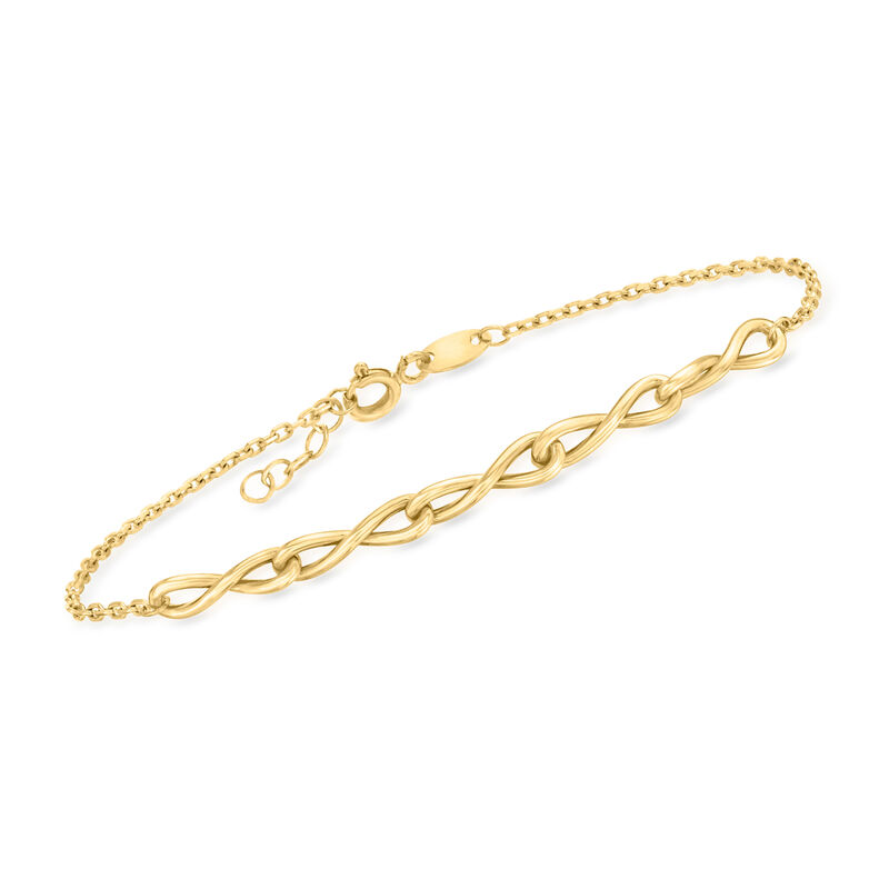 10kt Yellow Gold Twisted Infinity-Link Bracelet