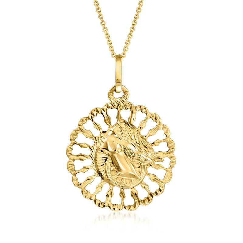 C. 1980 Vintage 14kt Yellow Gold Aphrodite Pendant Necklace. 18" | Ross ...