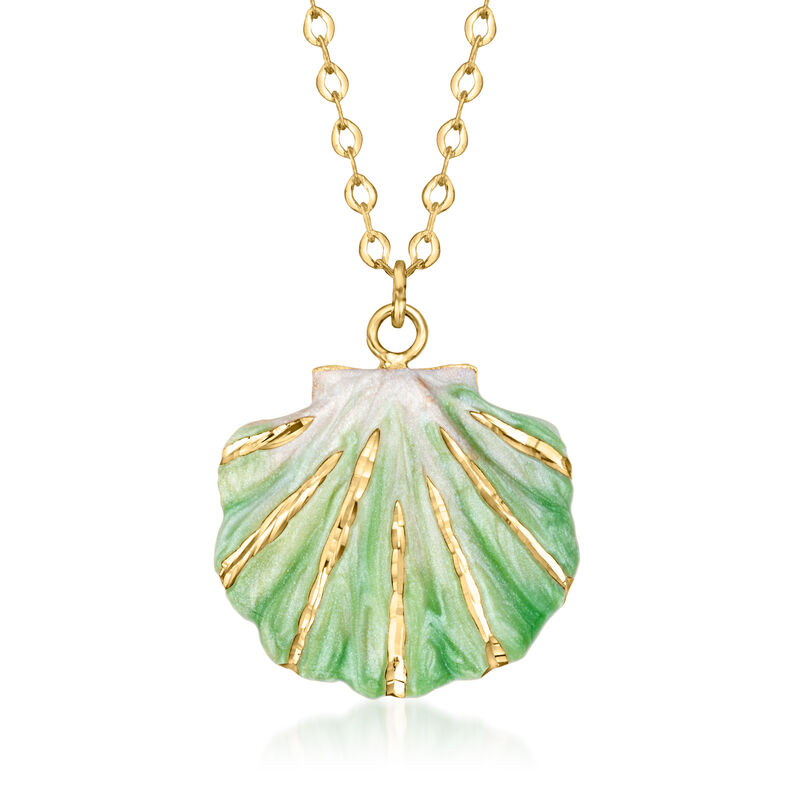 green seashell necklace