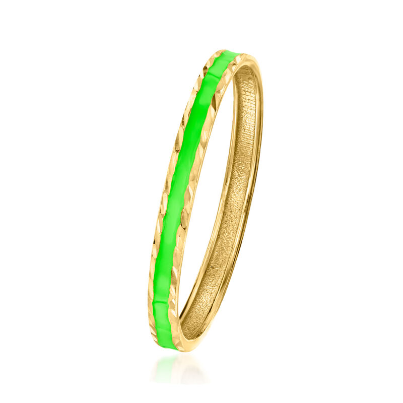 Italian Green Enamel Ring in 14kt Yellow Gold | Ross Simons