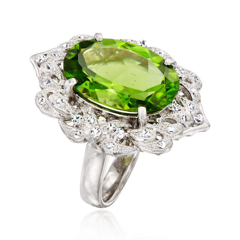 C. 2000 Vintage 7.89 Carat Peridot and .23 ct. t.w. Diamond Cocktail ...
