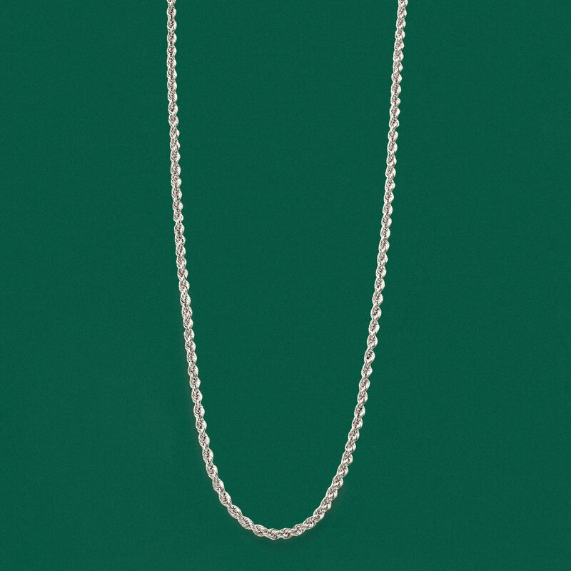 2mm Sterling Silver Rope-Chain Necklace