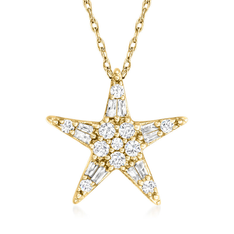 .25 ct. t.w. Diamond Star Pendant Necklace in 14kt Yellow Gold | Ross ...