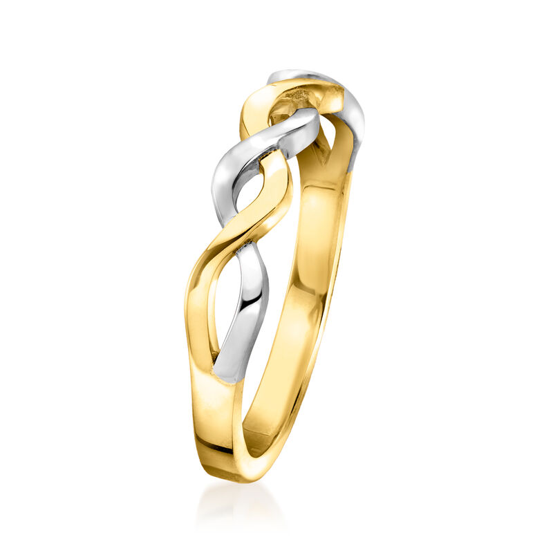 18kt Gold Over Sterling and Sterling Silver Twisted Ring | Ross Simons
