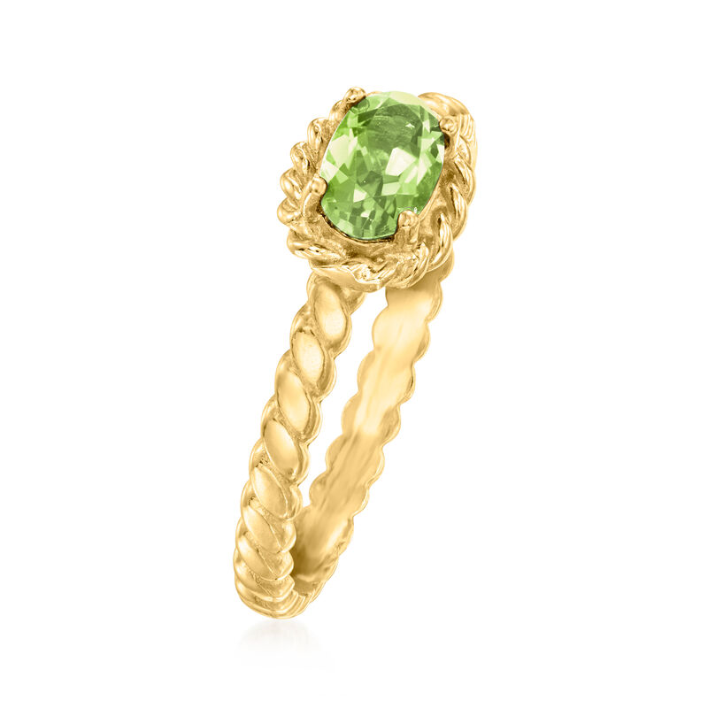 .40 Carat Peridot Twisted Ring in 18kt Gold Over Sterling | Ross Simons