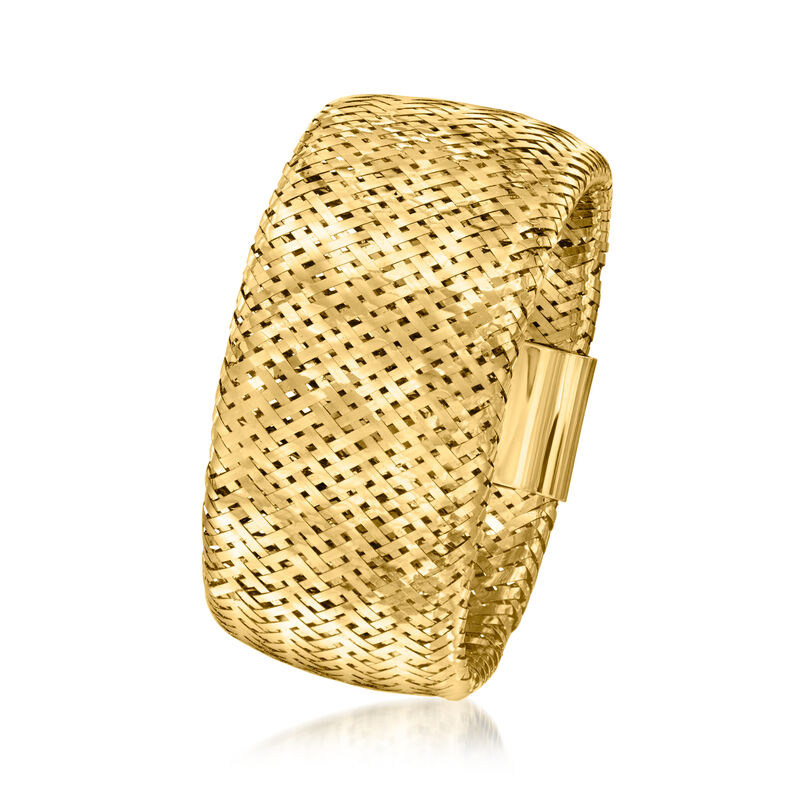 Italian 14kt Yellow Gold Wide Mesh Ring | Ross Simons