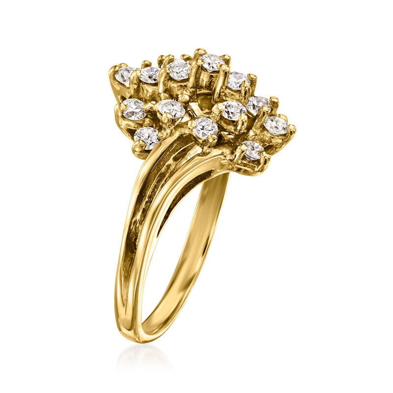 C. 1980 Vintage .75 ct. t.w. Diamond Waterfall Ring in 14kt Yellow Gold ...