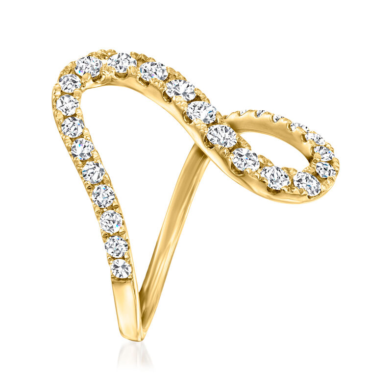 .82 ct. t.w. Diamond Wave Ring in 14kt Yellow Gold