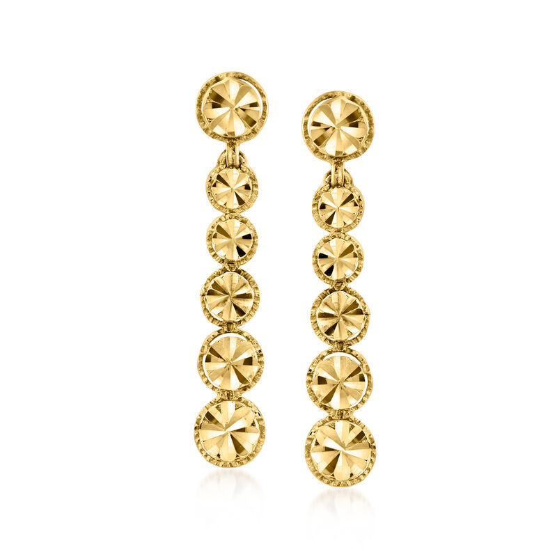 C. 2000 Vintage 14kt Yellow Gold Multi-Disc Drop Earrings | Ross Simons
