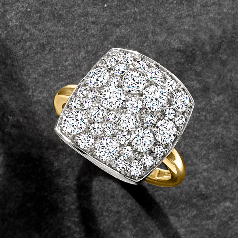 silver diamond cluster ring