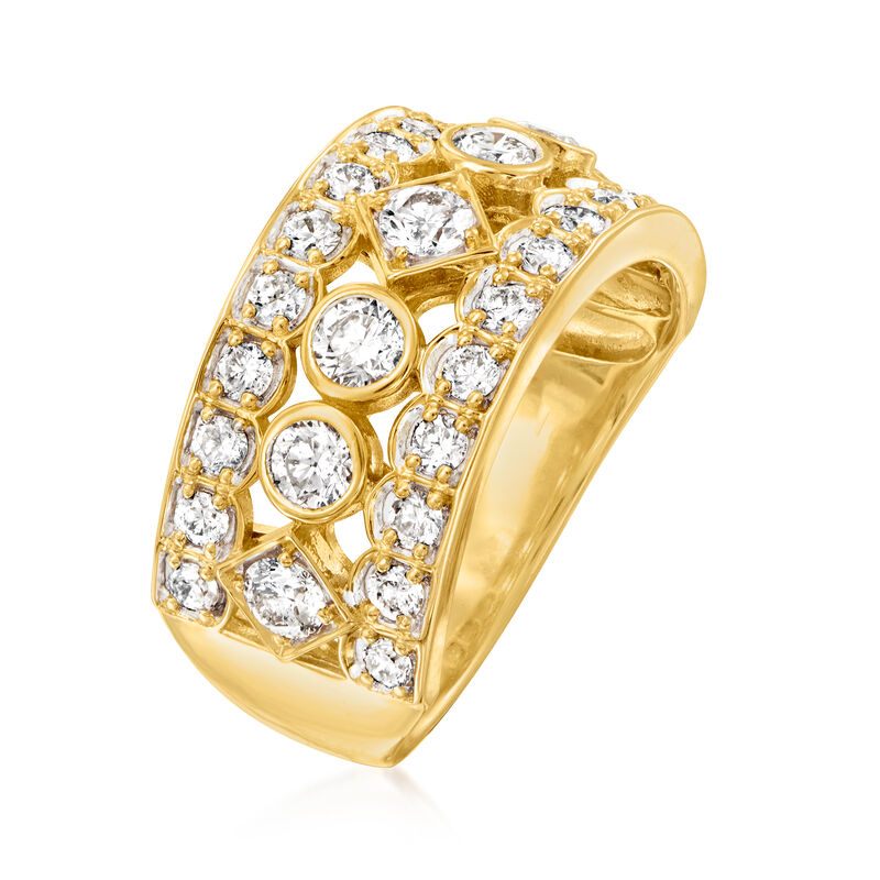 1.30 ct. t.w. Diamond Openwork Ring in 14kt Yellow Gold | Ross Simons ...