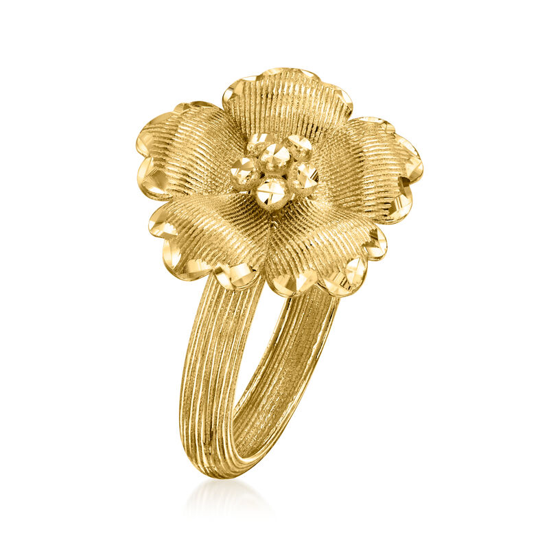 Italian 14kt Yellow Gold Flower Ring | Ross Simons