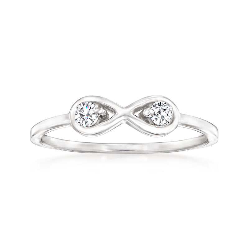 .12 ct. t.w. Diamond Infinity Symbol Ring in Sterling Silver
