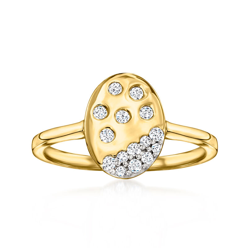 .20 ct. t.w. Scattered-Diamond Oval Ring in 18kt Gold Over Sterling | Ross Simons