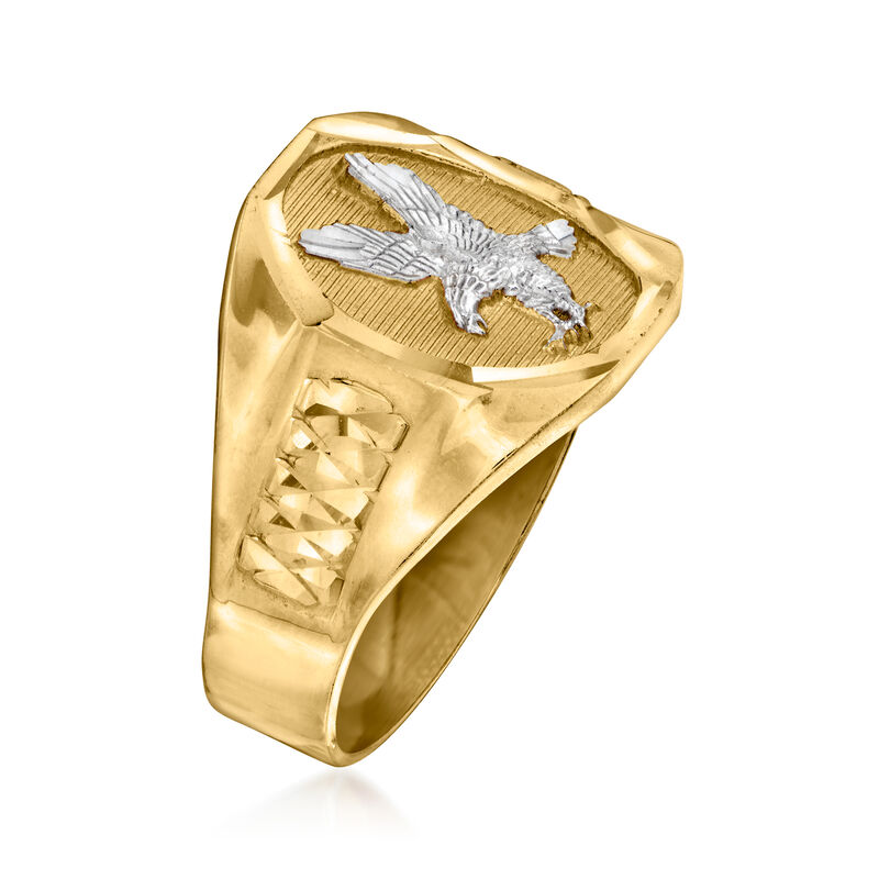 Men's 14kt Yellow Gold Rounded Eagle Ring