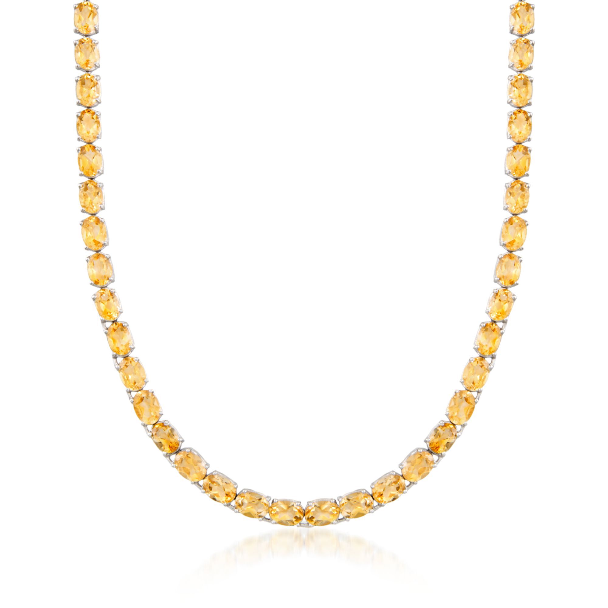 40.00 ct. t.w. Citrine Tennis Necklace in Sterling Silver