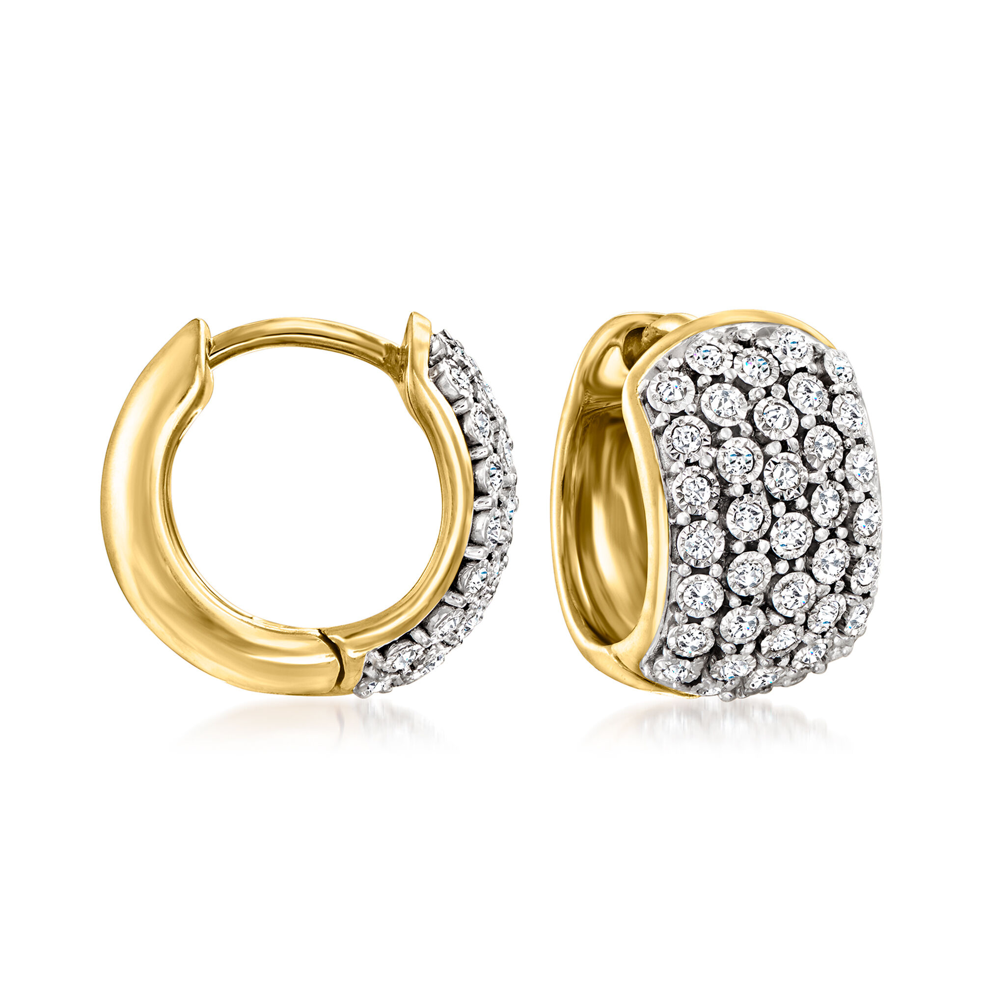 9ct gold diamond huggie earrings store