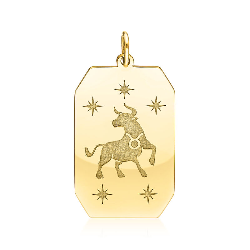 Taurus - 14kt Yellow Gold Zodiac Pendant | Ross Simons