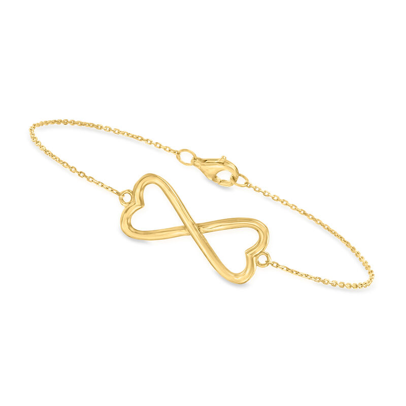 10kt Yellow Gold Infinity Heart Bracelet | Ross Simons