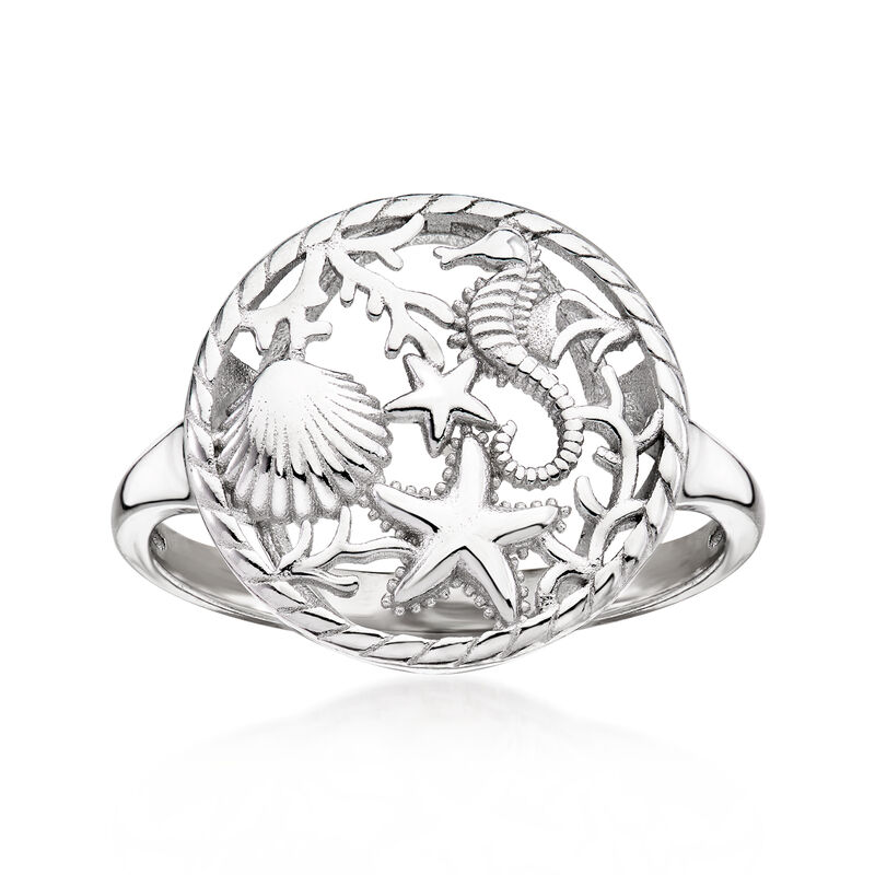 Sterling Silver Sea Life Ring