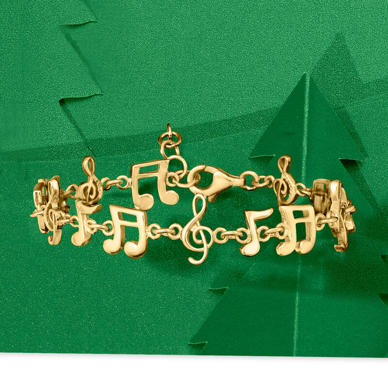 18kt Gold Over Sterling Musical Note Bracelet | Ross Simons