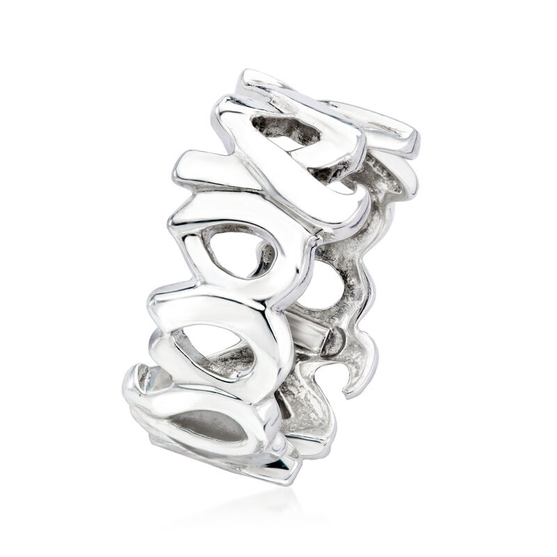 C. 2000 Vintage Tiffany Jewelry Sterling Silver XO Ring | Ross Simons