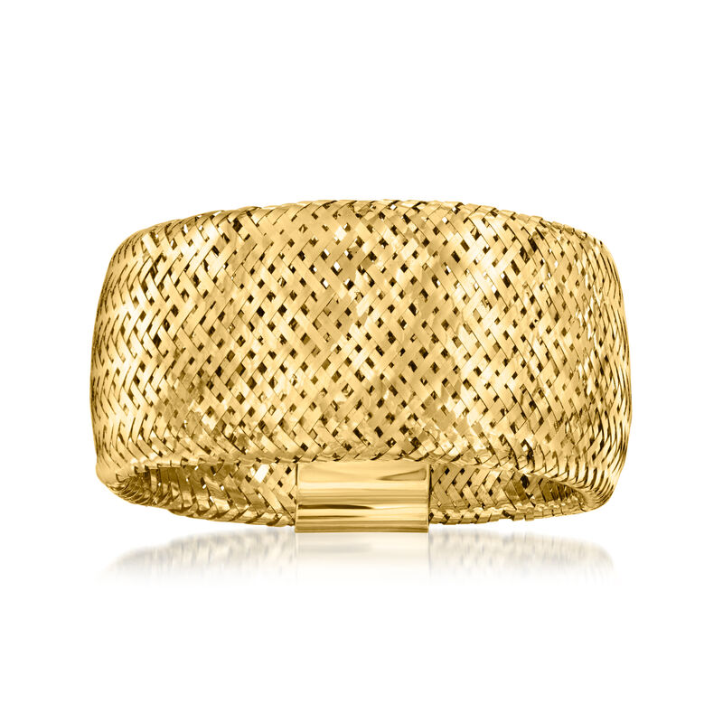 Italian 14kt Yellow Gold Wide Mesh Ring | Ross Simons