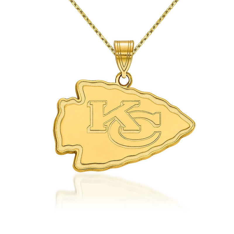 14kt Yellow Gold NFL Kansas City Chiefs Pendant Necklace. 18" | Ross Simons