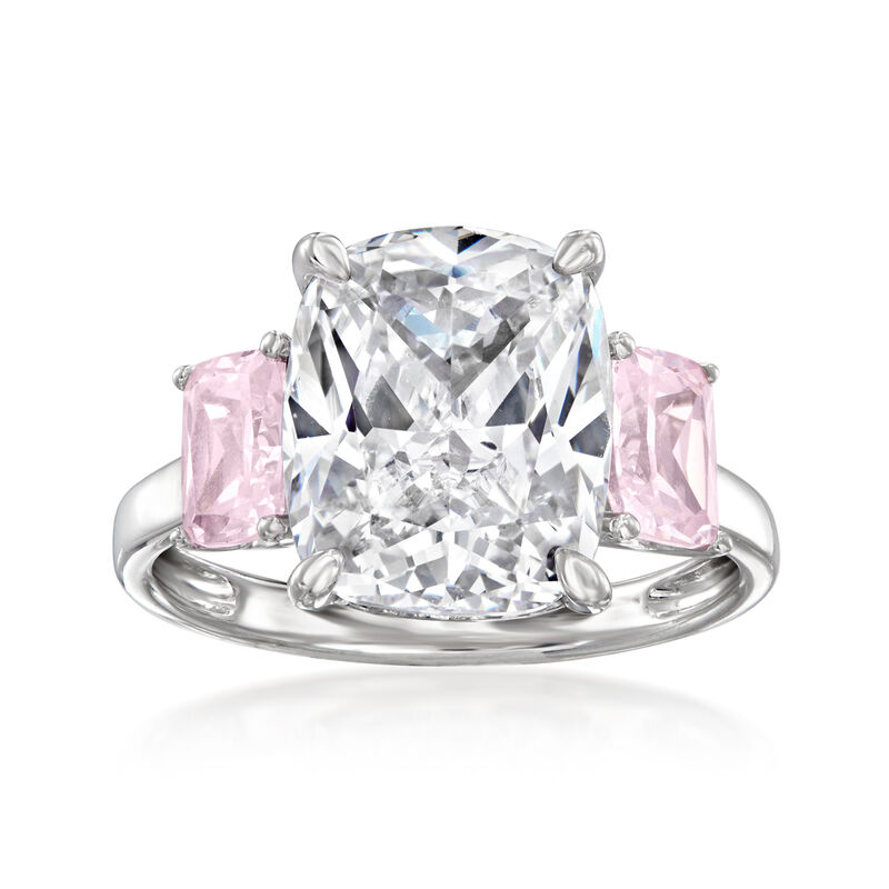 6.00 Carat CZ Ring with 1.10 ct. t.w. Simulated Pink Sapphires in ...