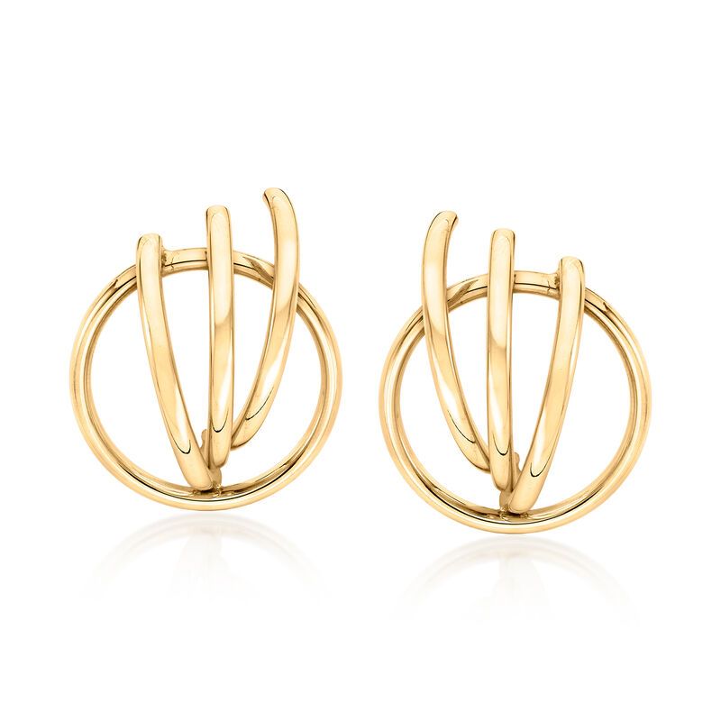 C. 1980 Vintage 14kt Yellow Gold Curved Circle Earrings | Ross Simons
