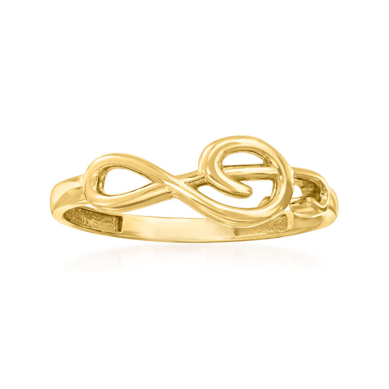 14kt Yellow Gold Sideways Treble Clef Ring