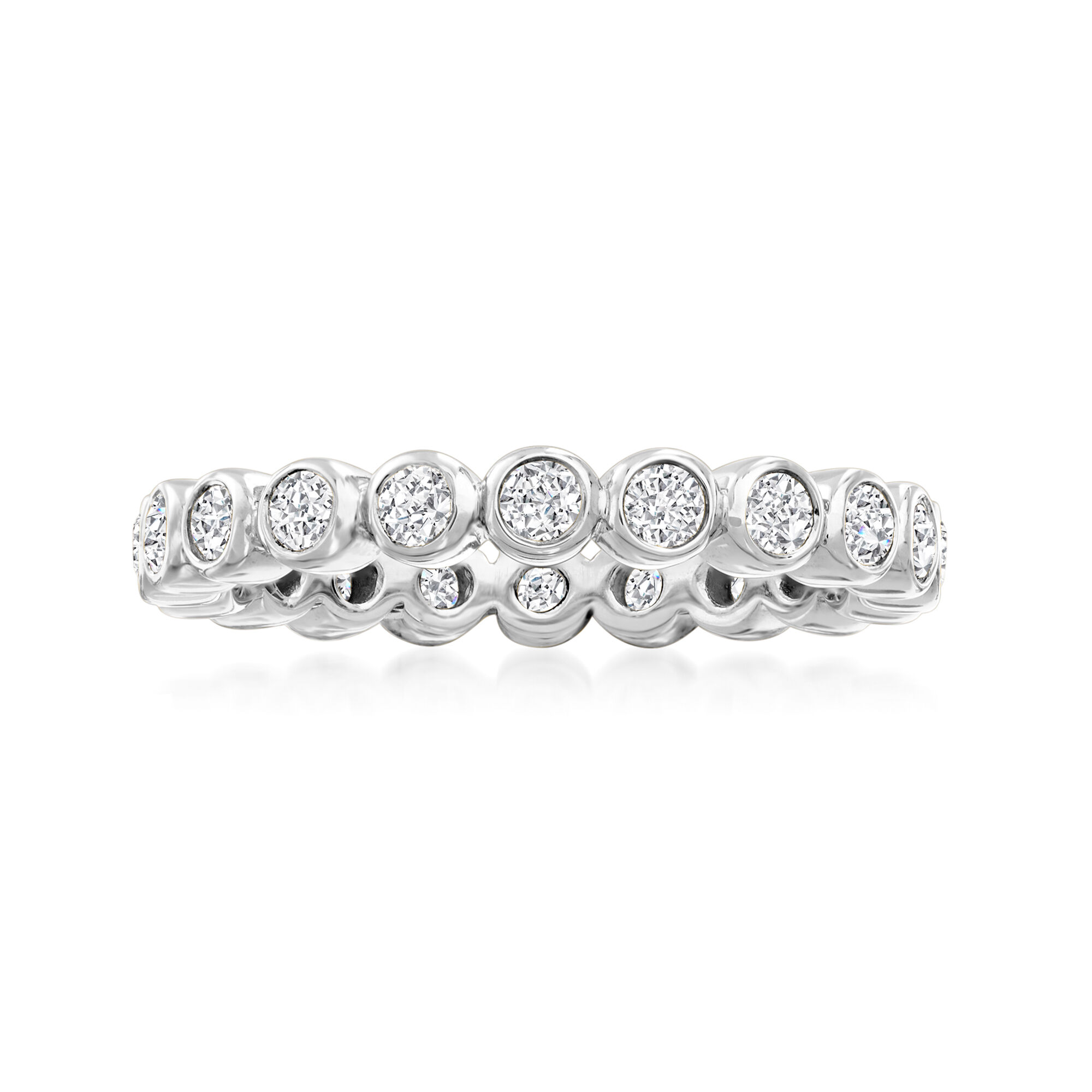 1.00 ct. t.w. Bezel Set Diamond Eternity Band in Sterling Silver