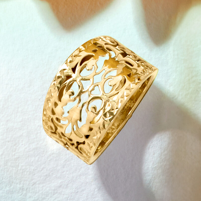 14kt Yellow Gold Openwork Ring from Italy