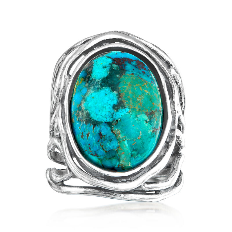 Turquoise Open-Space Ring in Sterling Silver | Ross Simons