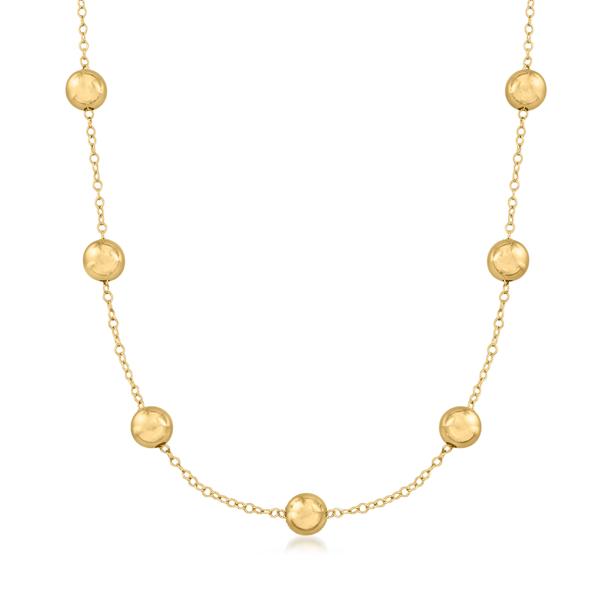 Gold bead station necklace store