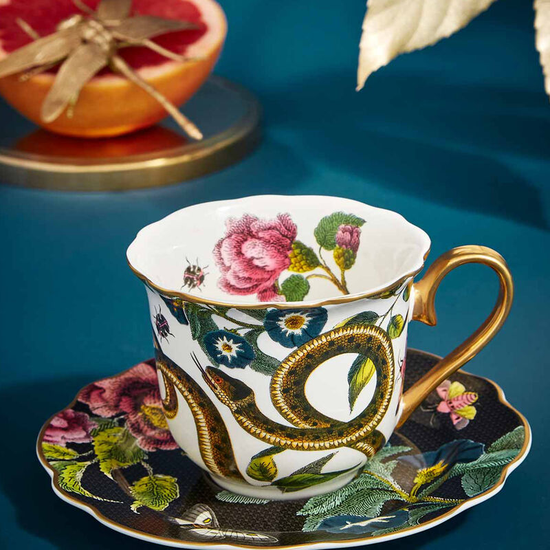 Spode "Creatures of Curiosity" Teapot with Set of 4 Assorted Teacups ...