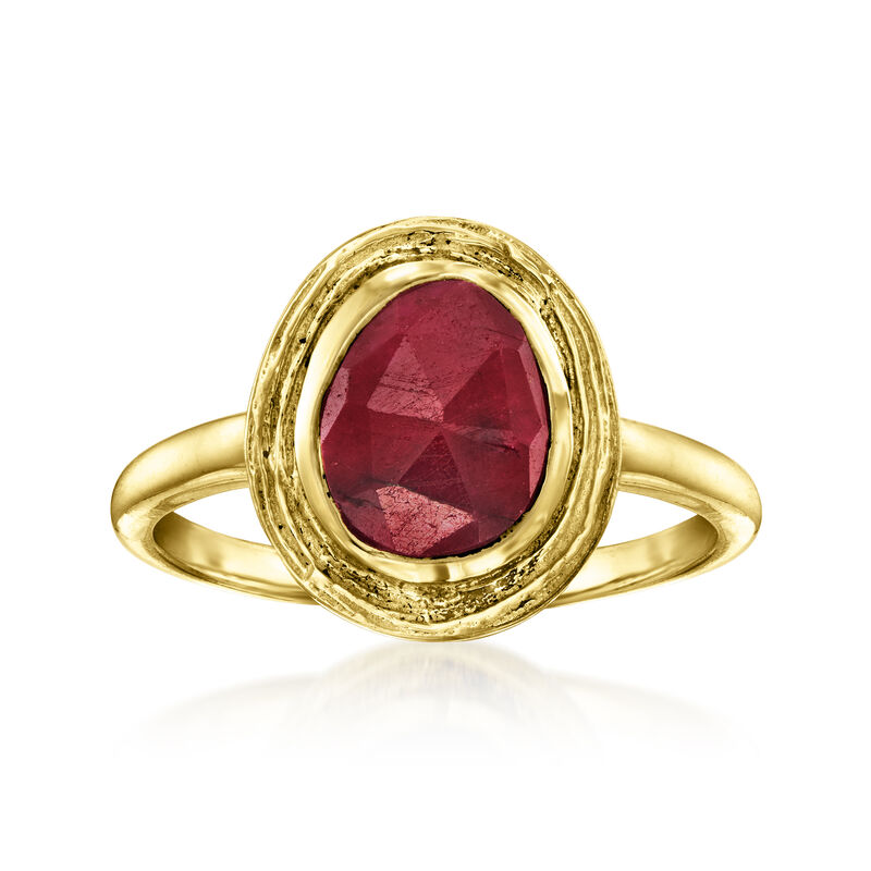 3.10 Carat Ruby Ring in 18kt Gold Over Sterling
