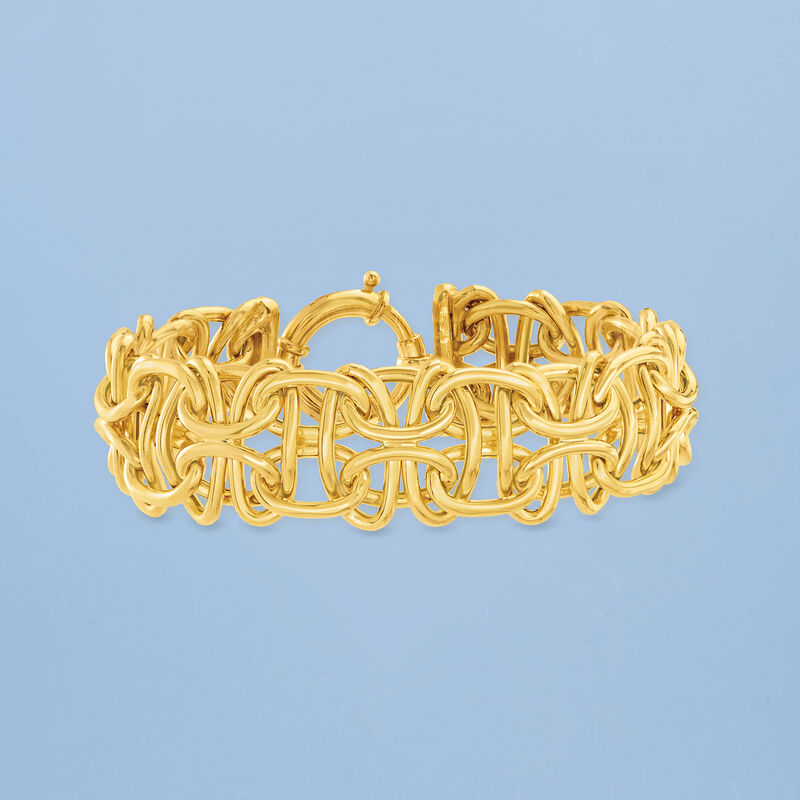 14kt Yellow Gold Interlocking-Link Bracelet