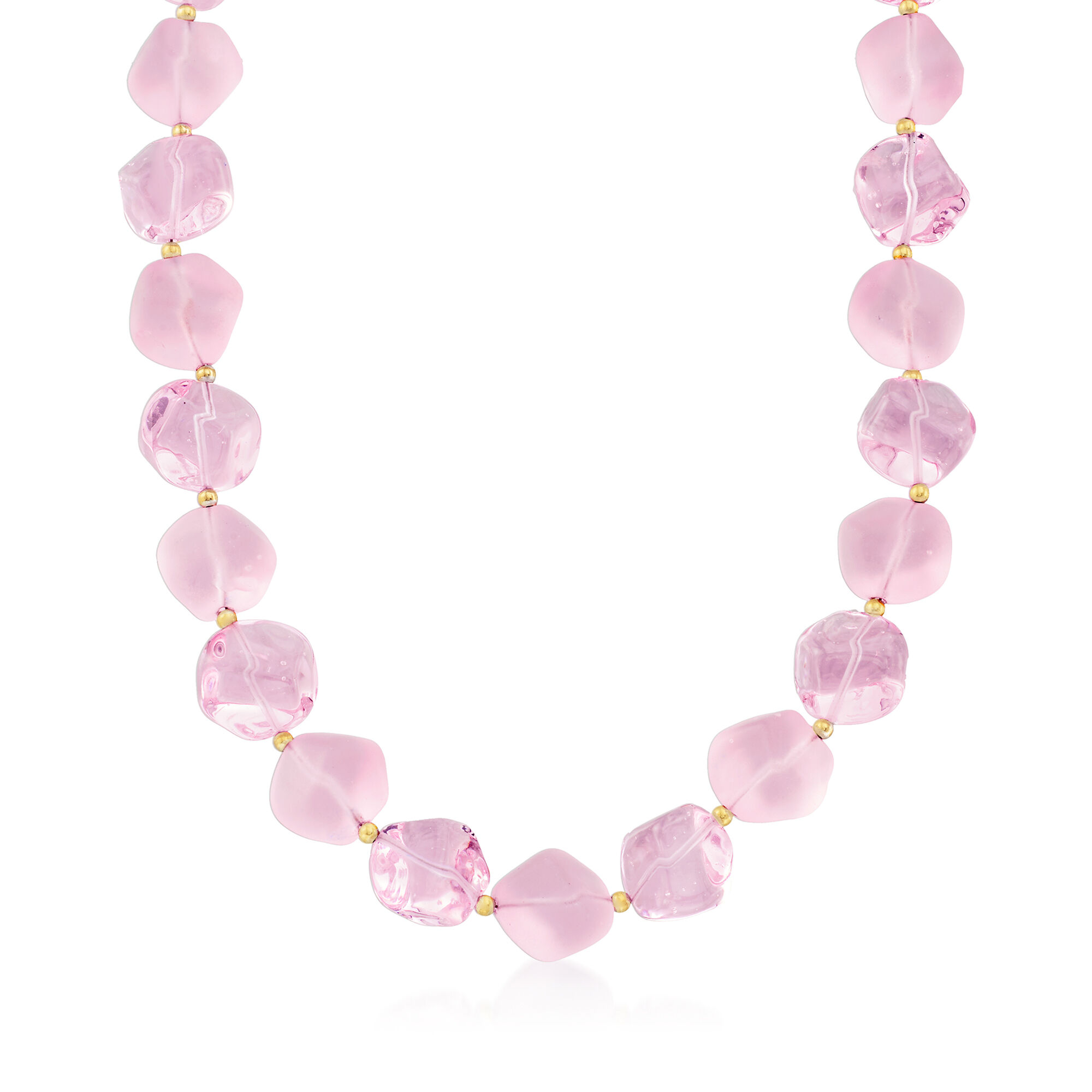 Pink glass bead necklace store