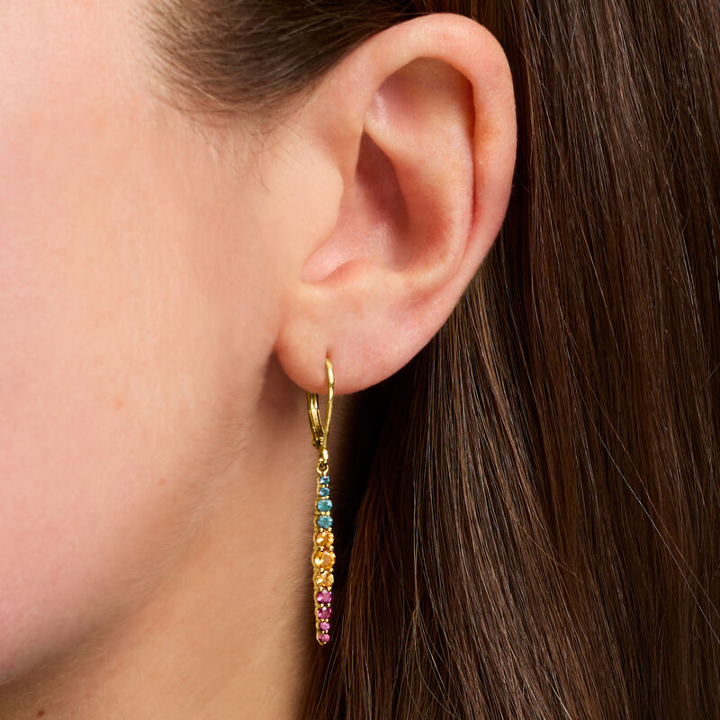 1.08 ct. t.w. Multi-Gemstone Drop Earrings in 18kt Gold Over Sterling | Ross Simons